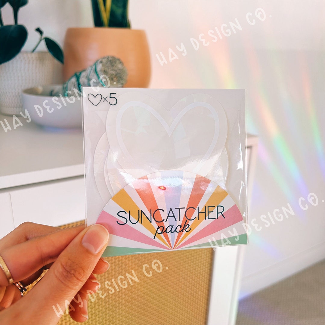 Heart Suncatcher Pack | Rainbow Maker | Prismatic Window Decal - Etsy