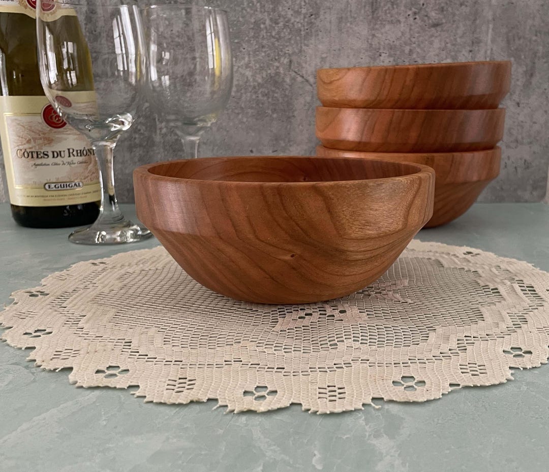 Individual 6 Inch Cherry Wood Salad Bowl - Etsy