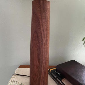 Large Modern Table Lamp With Walnut Base - Etsy
