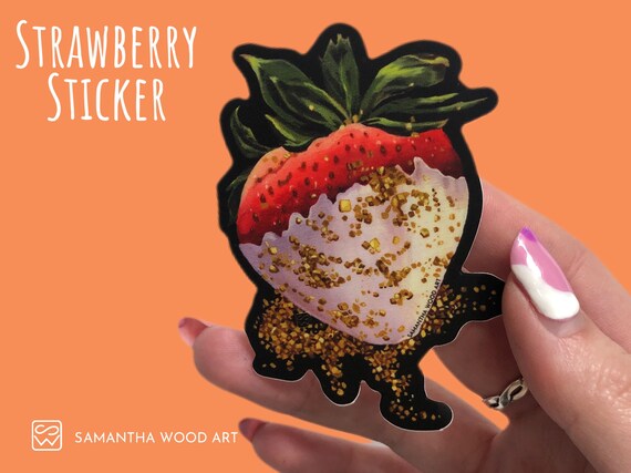 Strawberry Sticker Strawberry Stickers Vinyl Strawberry - Etsy