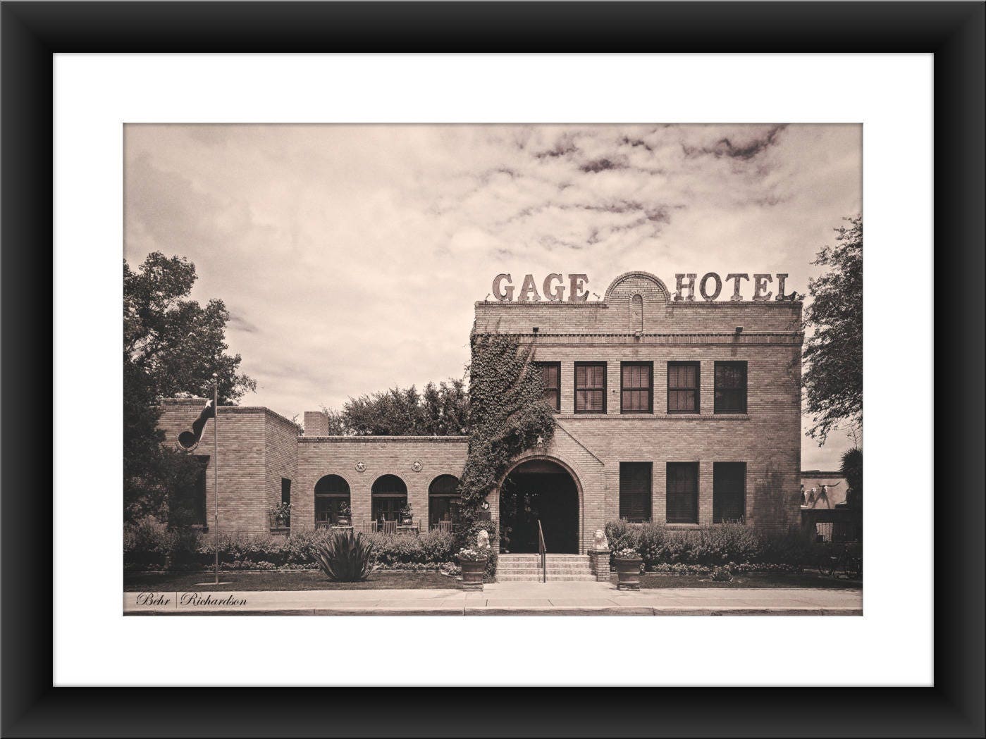 Fine Art Print of the Gage Hotel in Marathon, Texas, Sepia Tone ...