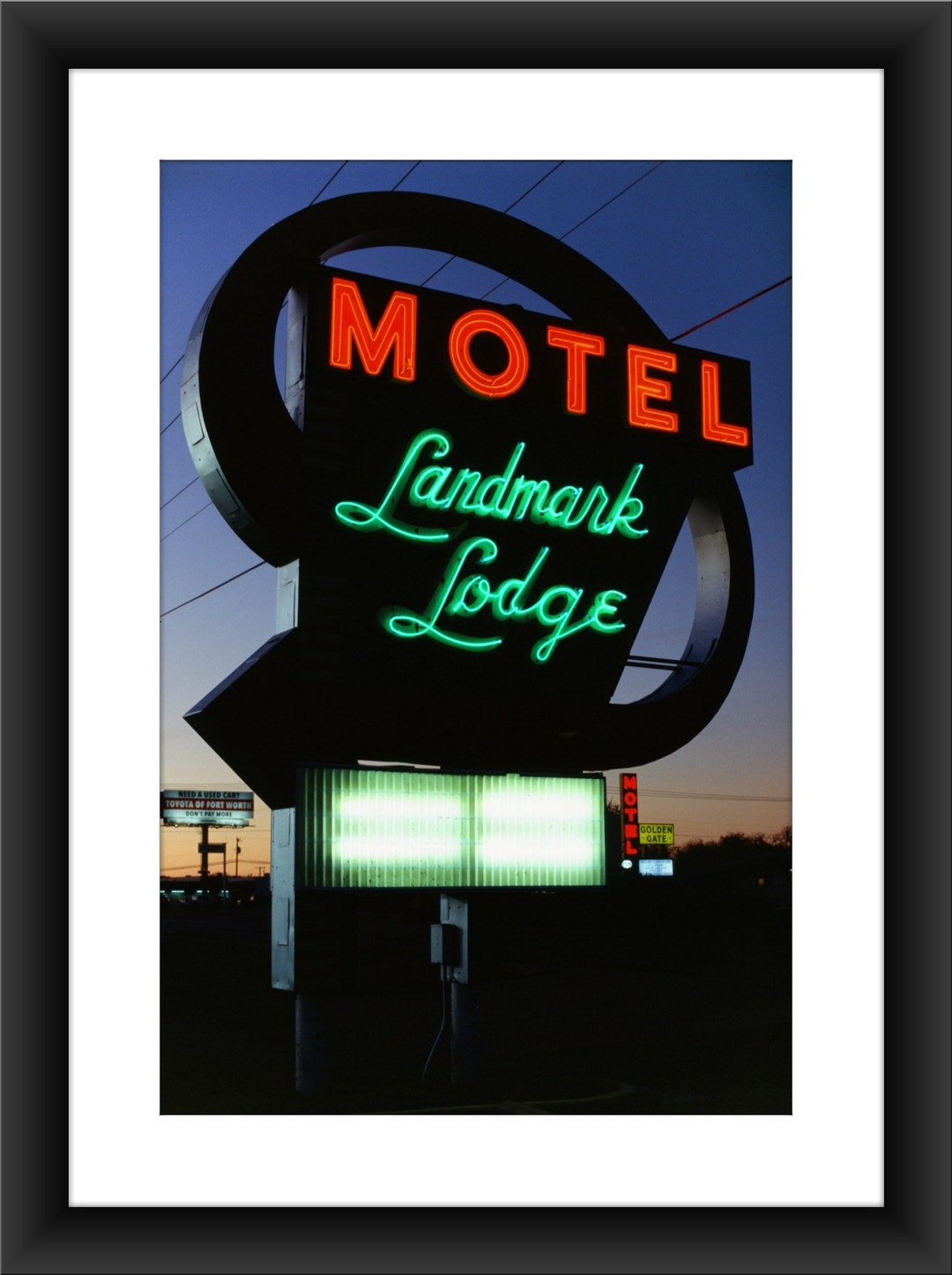 A Fine Art of Print of the Landmark Lodge Motel Neon Sign - Etsy