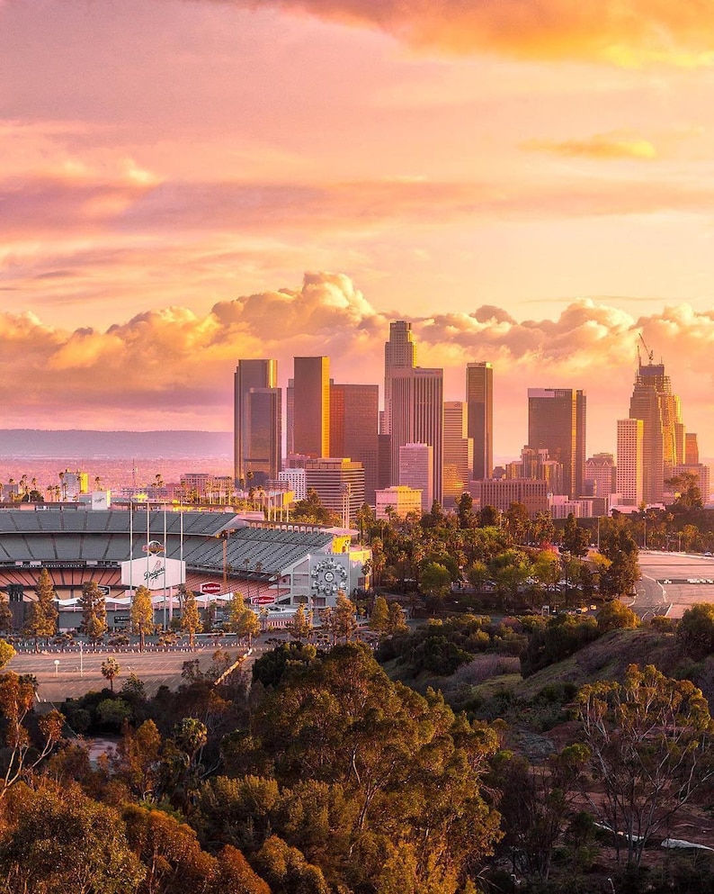 Dodger Stadium Sunset - Etsy