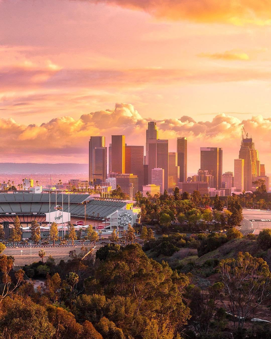 La Dodgers Stadium Sunset