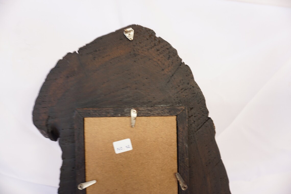 Teak Wood Log Cross-section Photo Frame Handicraft - Etsy