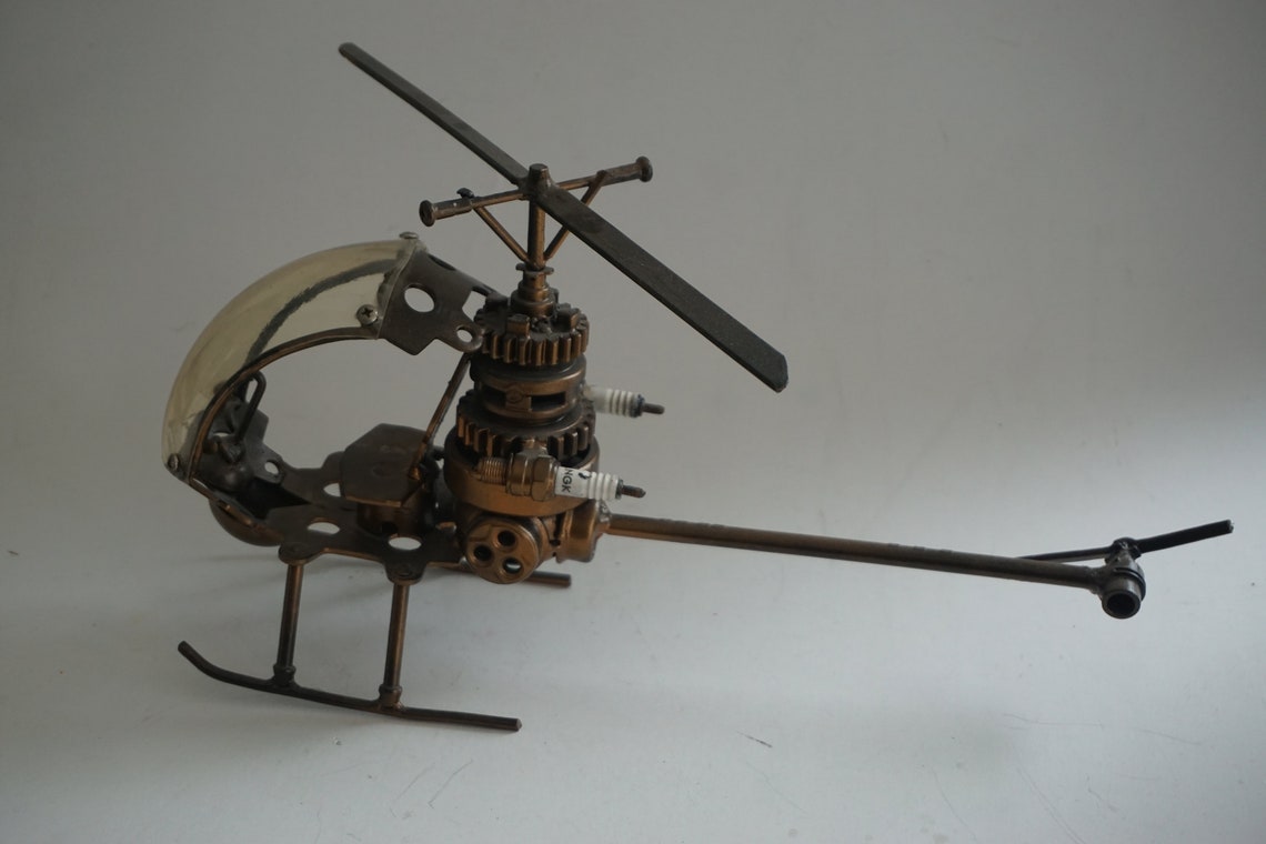Handmade Metal Helicopter / Miniature Helicopter / Metal Art. - Etsy