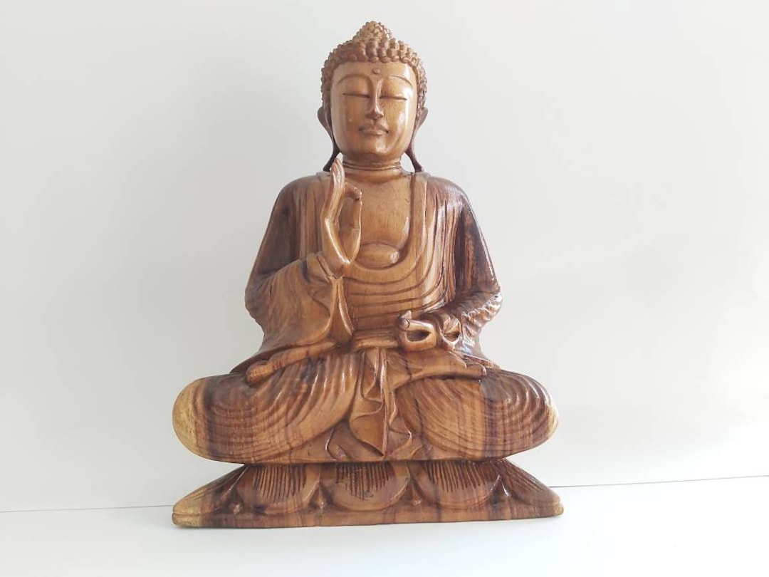 Wooden Buddha Statue/ Buddha Figurine / Buddha Sculpture / Wood Carving ...