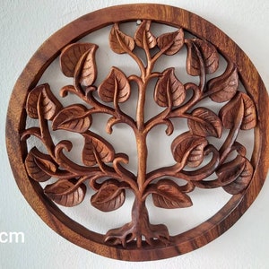 Wooden Tree of Life / Circular Frame /wall Decor / Wood Carving - Etsy