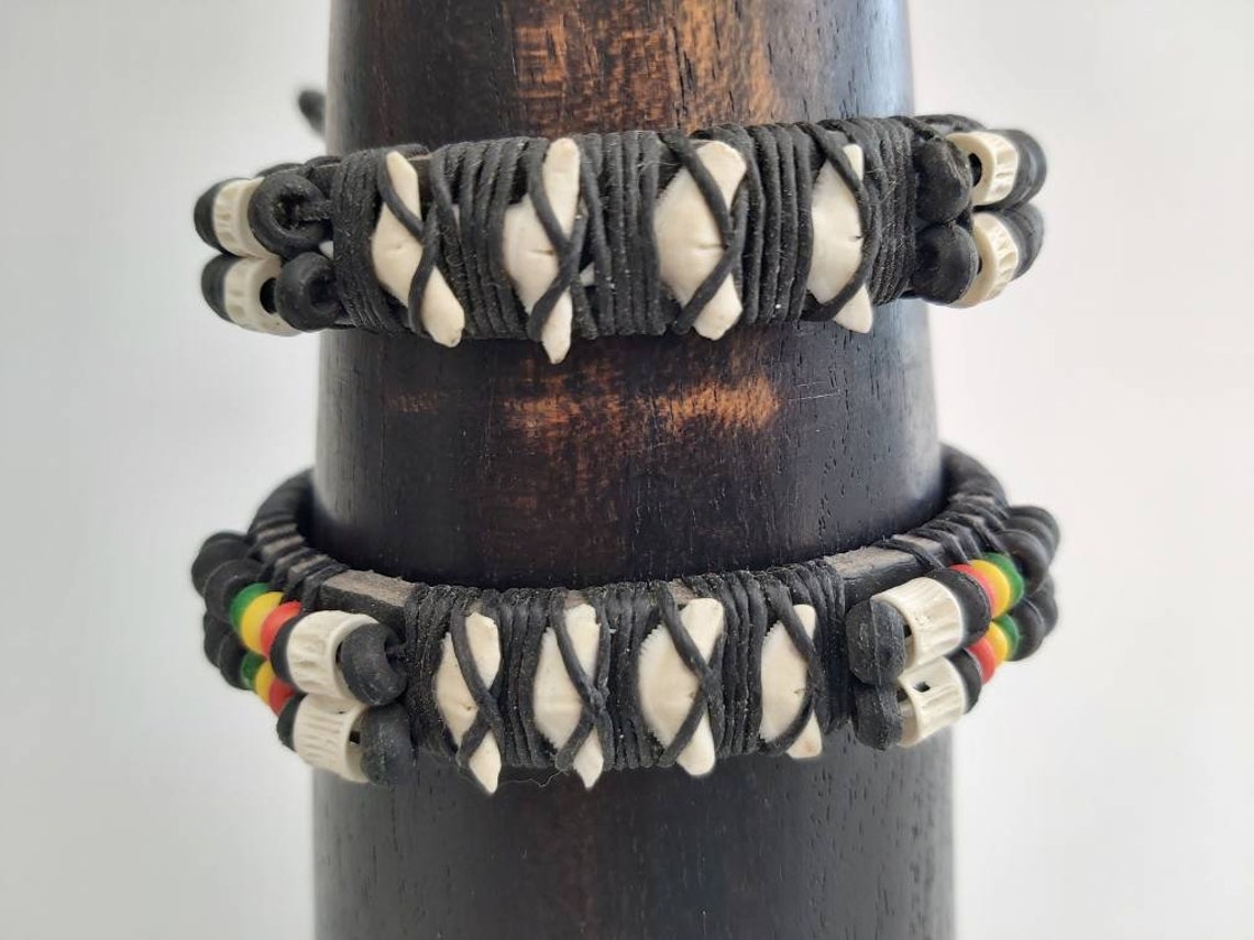 Shark teeth Leather bracelet / Shark teeth bracelet / | Etsy