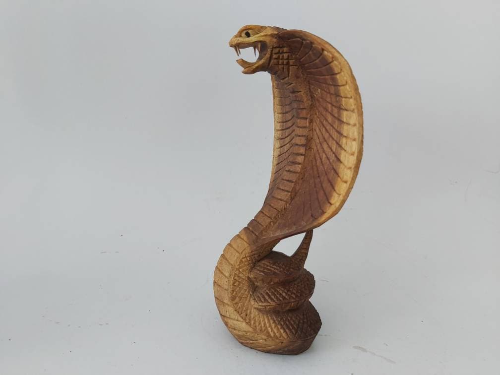 Aggressive Cobra. Wooden Cobra. Cobra Sculpture. Wood Carving - Etsy Israel