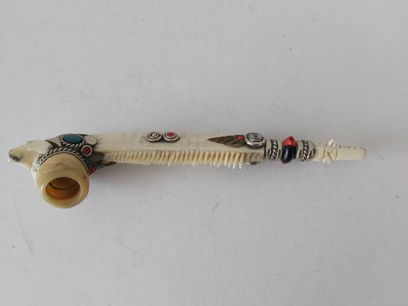 Bone Carved Pipe. Handmade Smoking Pipe. - Etsy