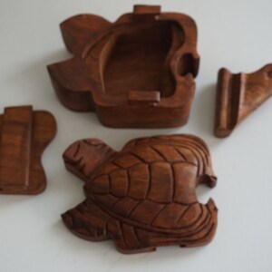 Wooden Turtle Puzzle Box - Wood Carving - Etsy