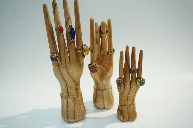 Hand Ring Display Wood Carving Ring Holder Ring Storage | Etsy