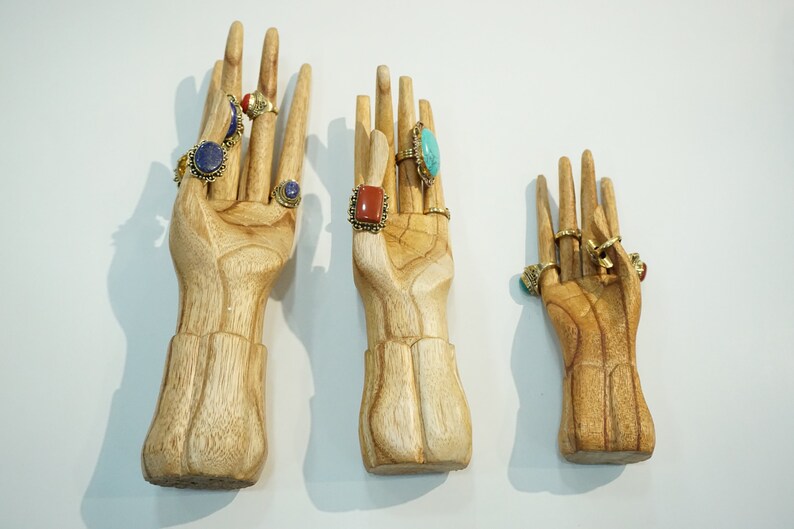 Hand Ring Display Wood Carving Ring Holder Ring Storage | Etsy