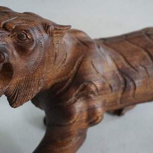 Wooden Tiger / Wooden Figurine / Wood Carving - Etsy