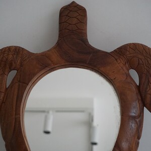 Wooden Turtle Frame Mirror / Carving Turtle Mirror Wall Hanging / Wall ...