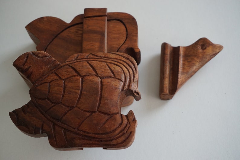 Wooden Turtle Puzzle Box Wood Carving - Etsy