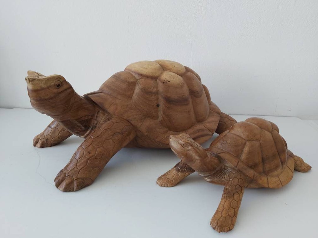 Wooden Turtle / Handmade Tortoise /hand Carved Figurine / Wood Carving ...
