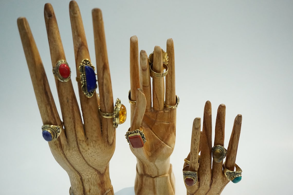 Hand Ring Display Wood Carving Ring Holder Ring Storage | Etsy