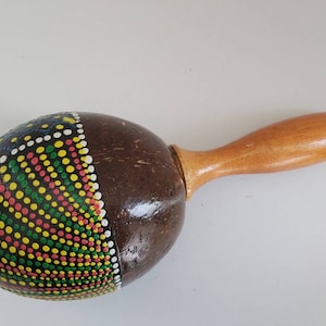 Coconut Maraca / Dots Painted Maraca / Musical Instrument / Handicraft ...
