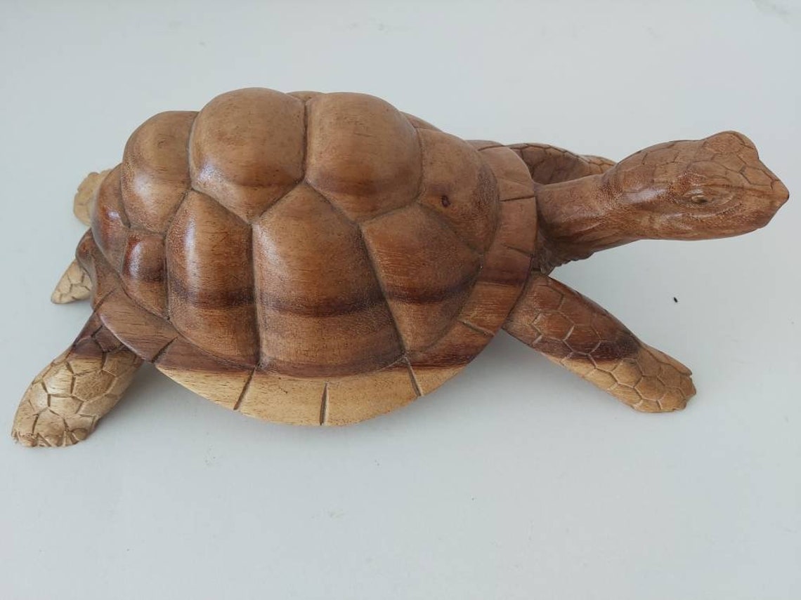 Wooden Turtle / Handmade tortoise /Hand carved figurine / Wood | Etsy