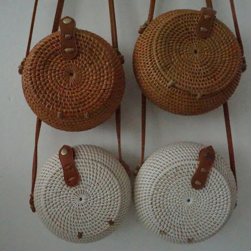Round Rattan Bag - Etsy