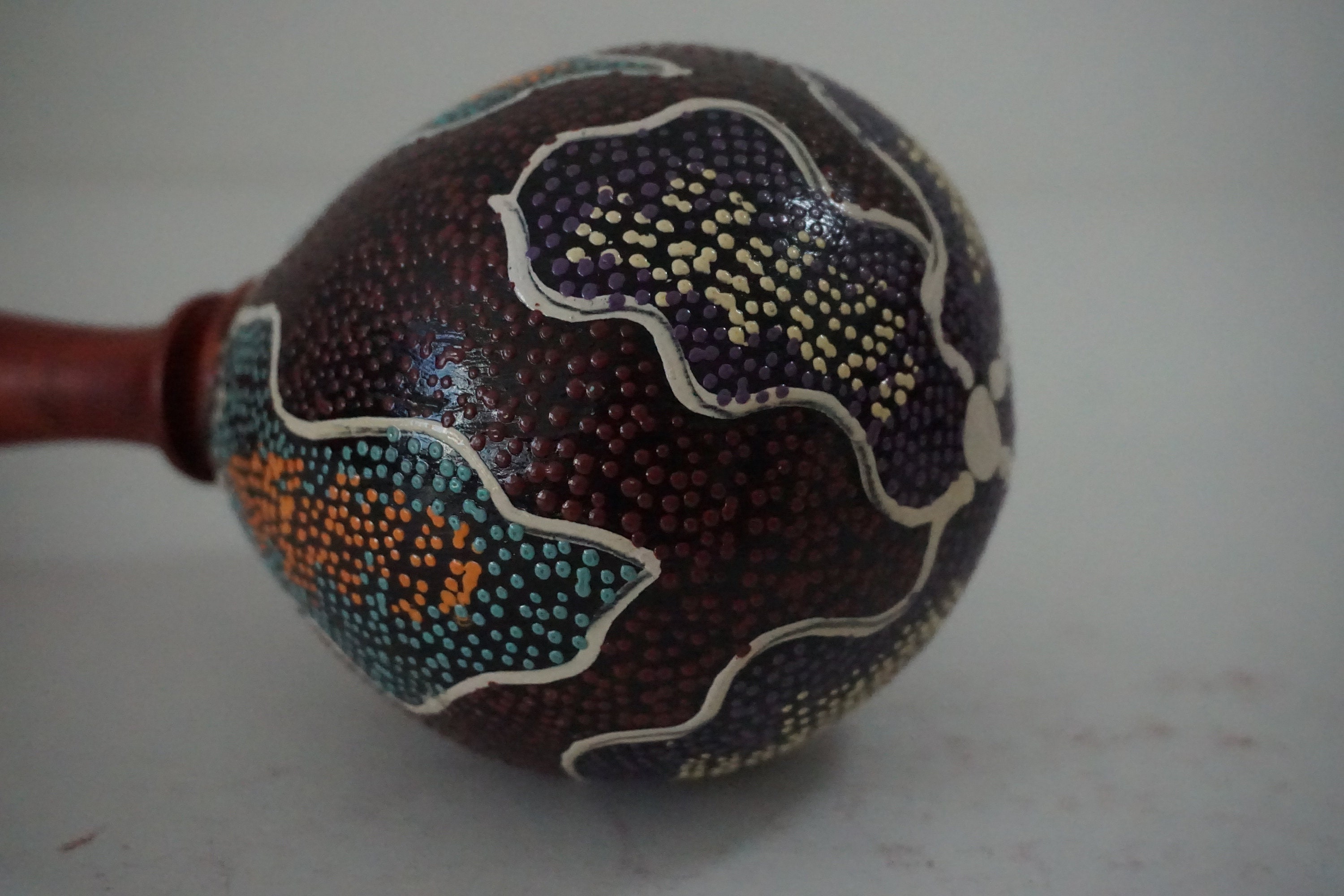 Coconut Maraca / Dots Painted Maraca / Musical Instrument / | Etsy