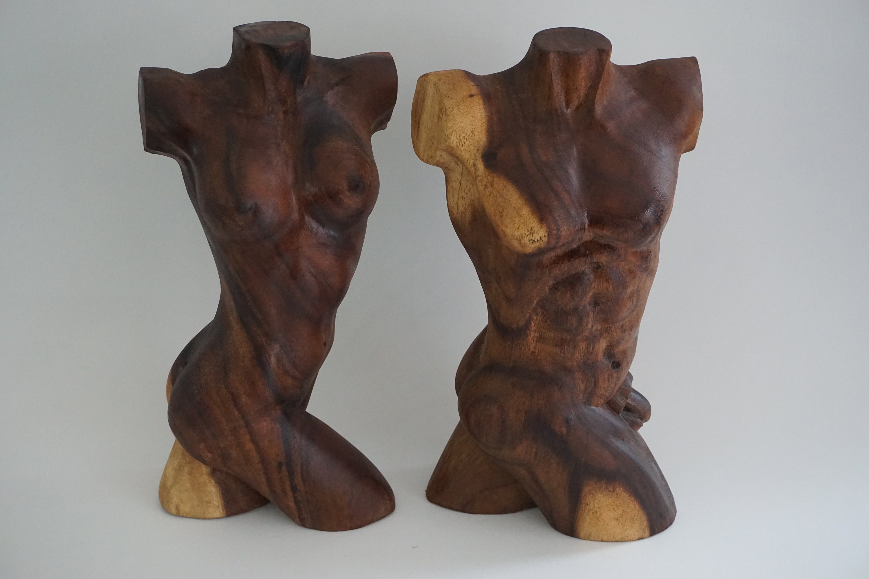 Wooden Male and Female Torso / Wood Carving - Etsy UK