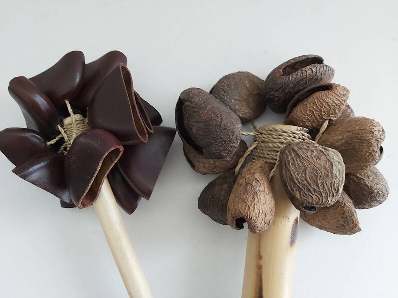 A Bamboo Stick Maraca Made by Tree Nut Shells Nut Shells - Etsy