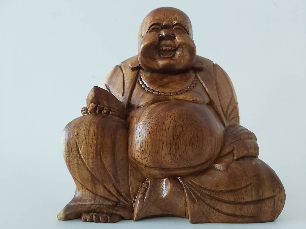 Happy Fat Buddha/ Fat Buddha Statue/wooden Fat Buddha / Wood - Etsy