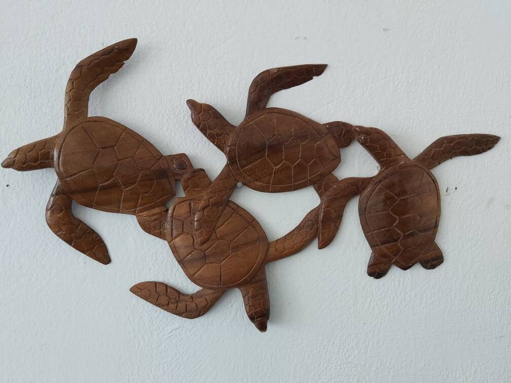 Sea Turtle Wall Decor. Sea Turtle Sculpture. Wood Carving. | Etsy