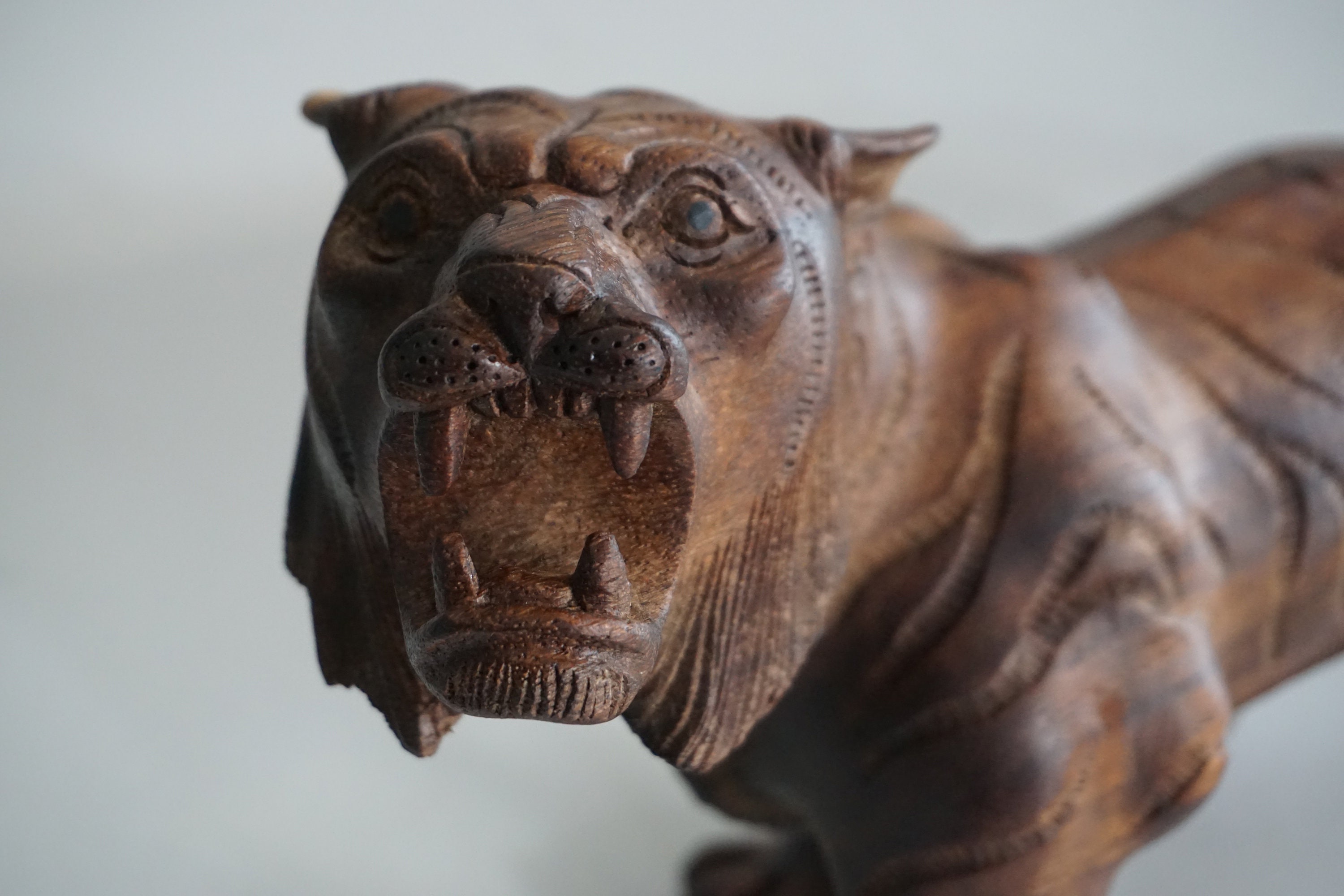 Wooden Tiger / Wooden Figurine / Wood Carving - Etsy