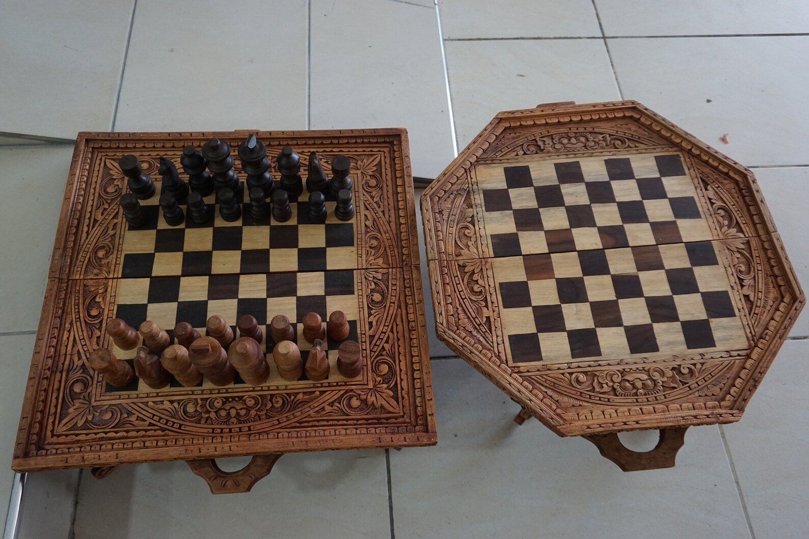 Decorative Table Chess Wood Carving | Etsy