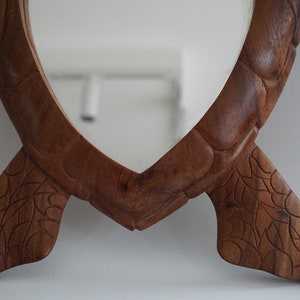 Wooden Turtle Frame Mirror / Carving Turtle Mirror Wall Hanging / Wall ...
