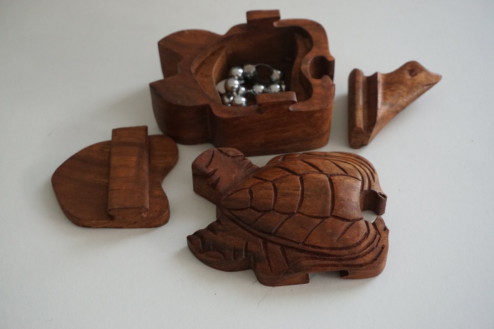 Wooden Turtle Puzzle Box Wood Carving - Etsy