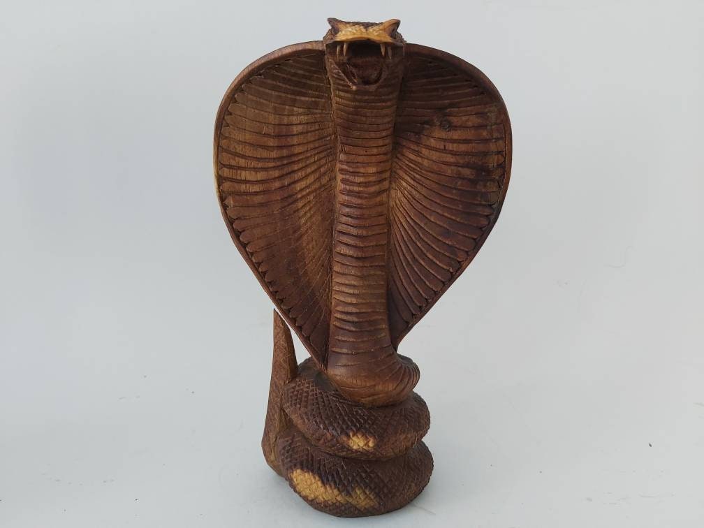 Aggressive Cobra. Wooden Cobra. Cobra Sculpture. Wood Carving - Etsy Israel