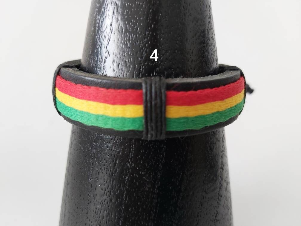 Adjustable Rasta leather bracelet. Reggae accessories. | Etsy