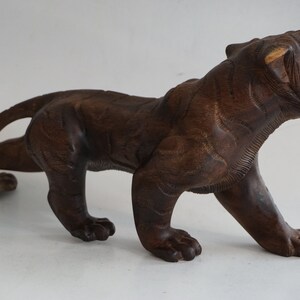 Wooden Tiger / Wooden Figurine / Wood Carving - Etsy