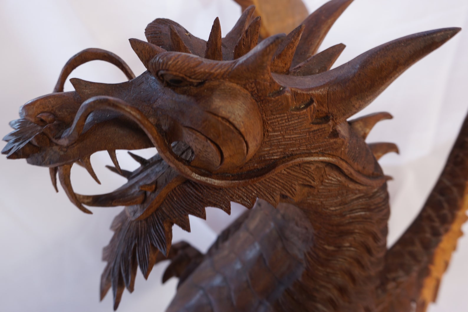 Winged Chinese Dragon Wood Carving | Etsy