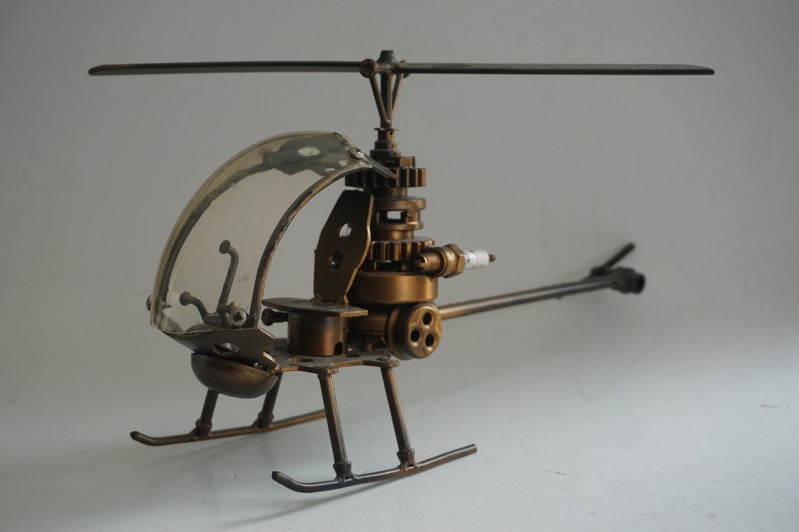 Handmade Metal Helicopter / Miniature Helicopter / Metal Art. - Etsy