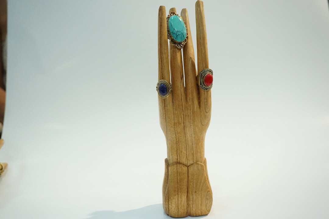 Hand Ring Display - Wood Carving - Ring Holder, Ring Storage, Jewelry ...