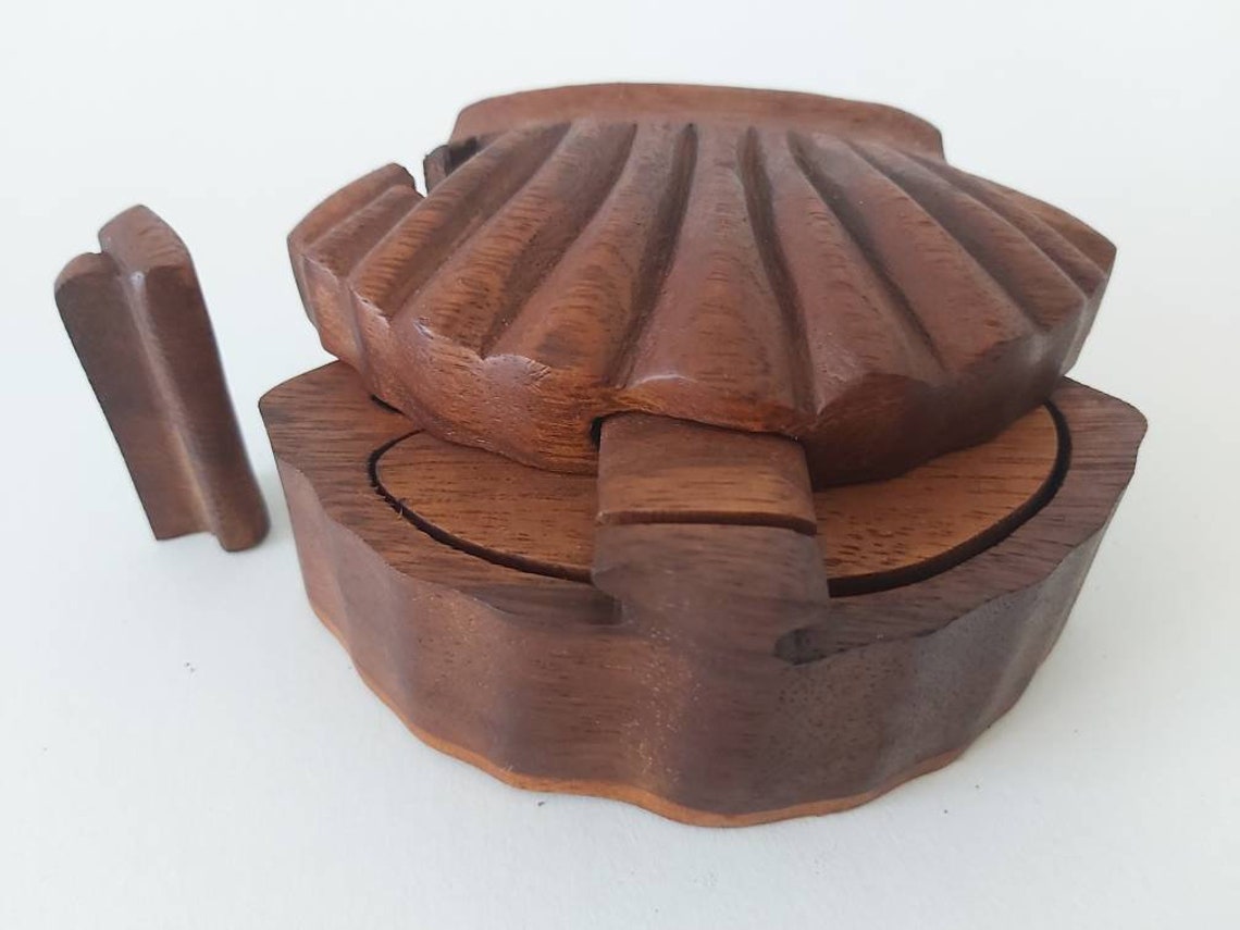 Wooden Shell Puzzle Box Wood Carving - Etsy