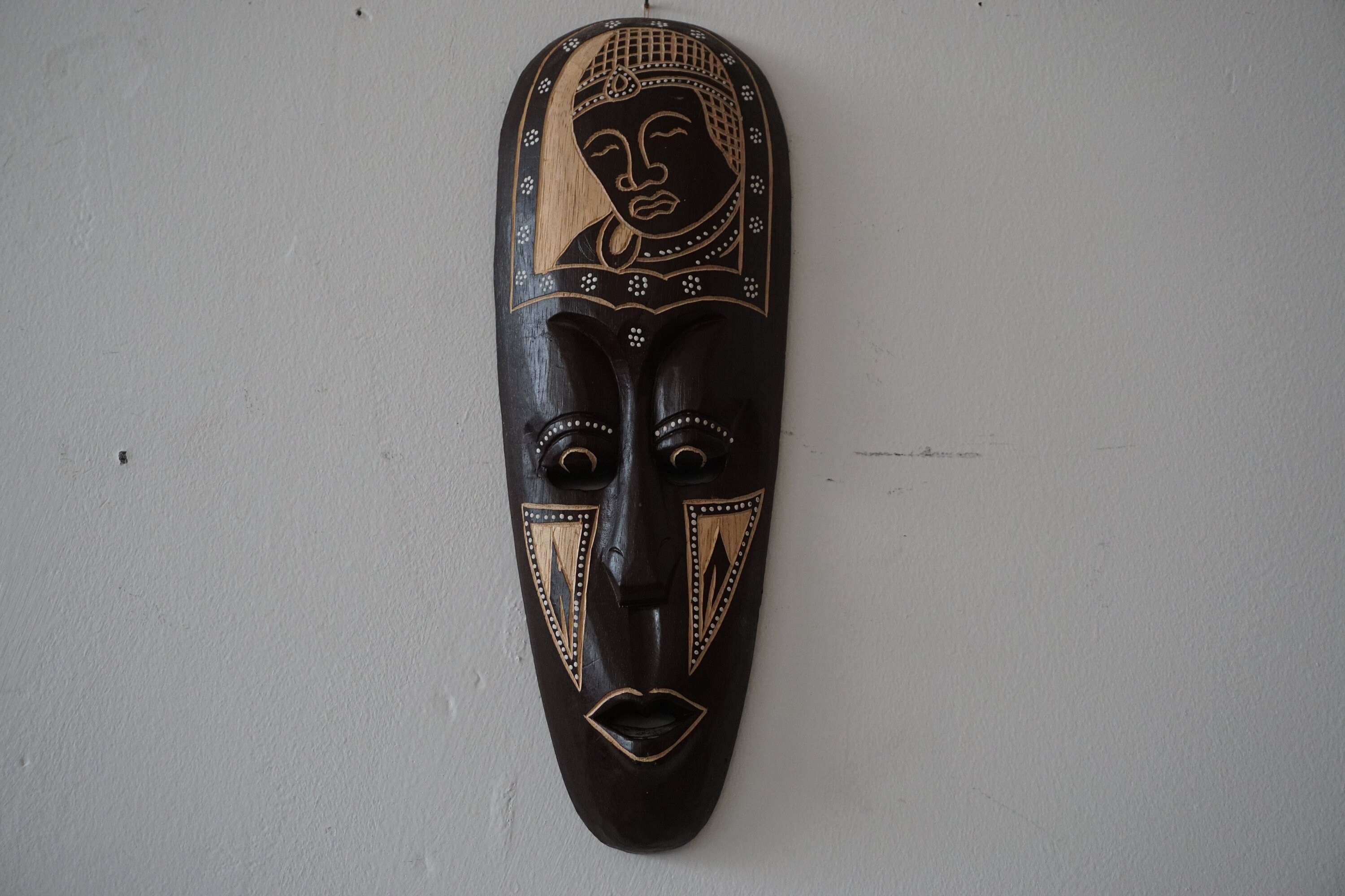 Hand carved wooden Mask / Buddha face carving / Wall decor. | Etsy