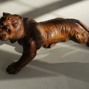 Wooden Tiger / Wooden Figurine / Wood Carving - Etsy