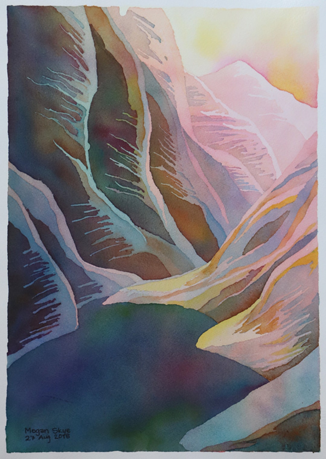 Hidden Pool Watercolor Painting | Watercolor Painting | Landscape ...