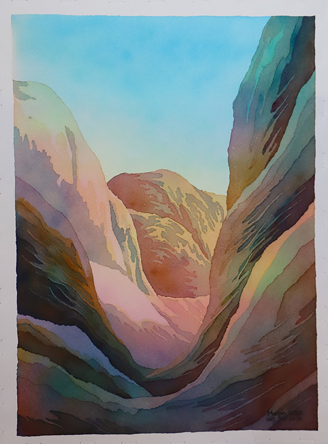 Canyon Layers Watercolor Painting Watercolor Painting - Etsy