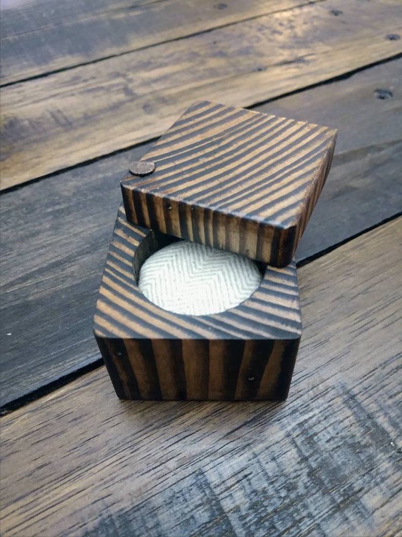 Wood Ring Box: Reclaimed Handmade for Engagement Ring - Etsy