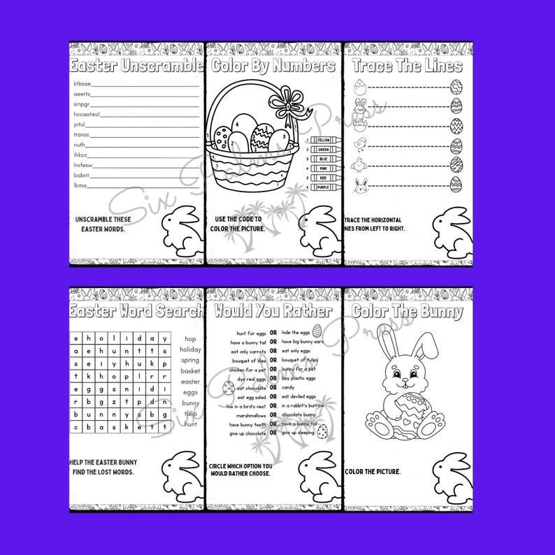 Easter Activity Pages for Kids Ages 4-8 | Printable | Easter Games and ...