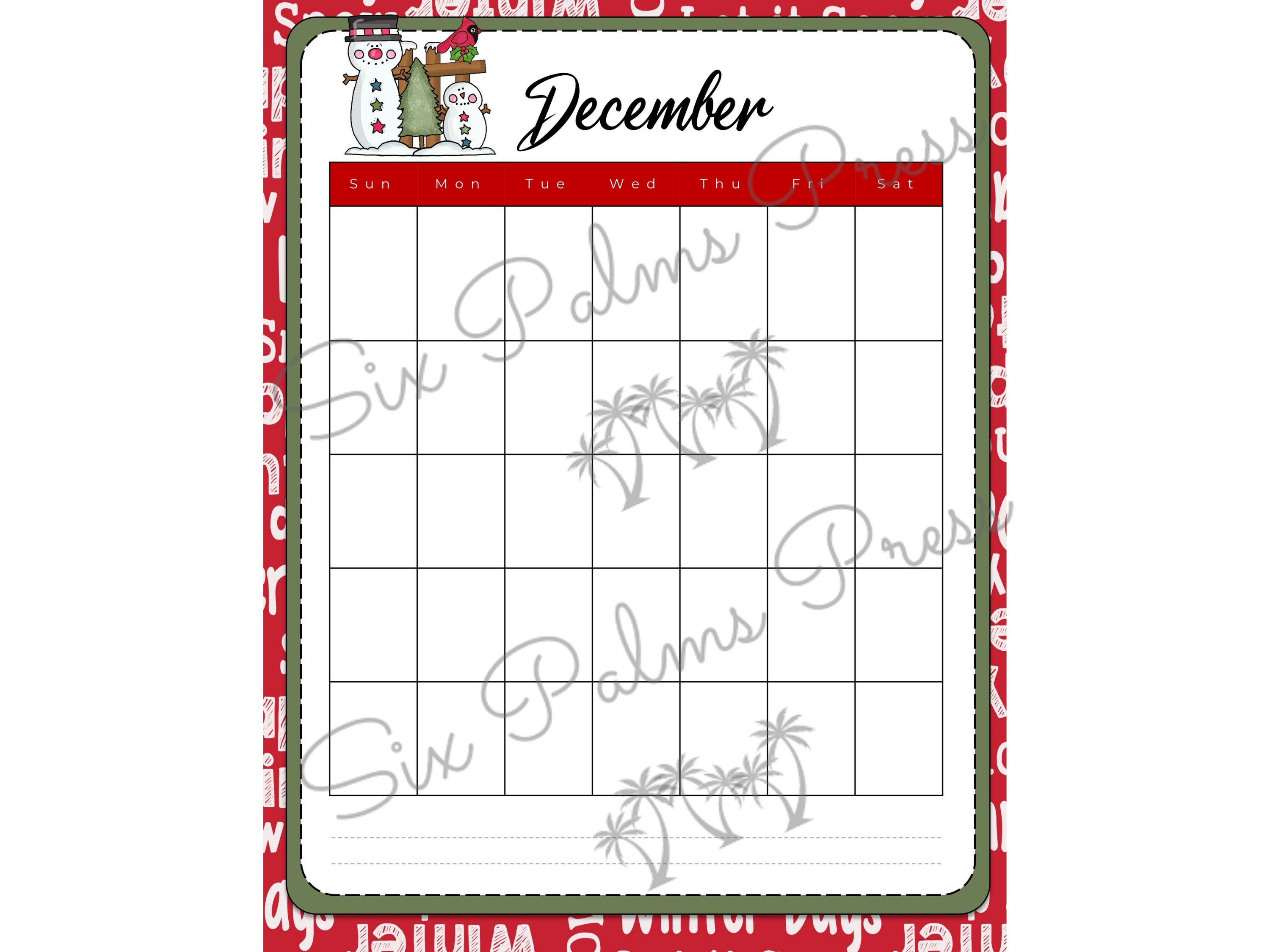 Printable Planner: Winter let It Snow - Etsy
