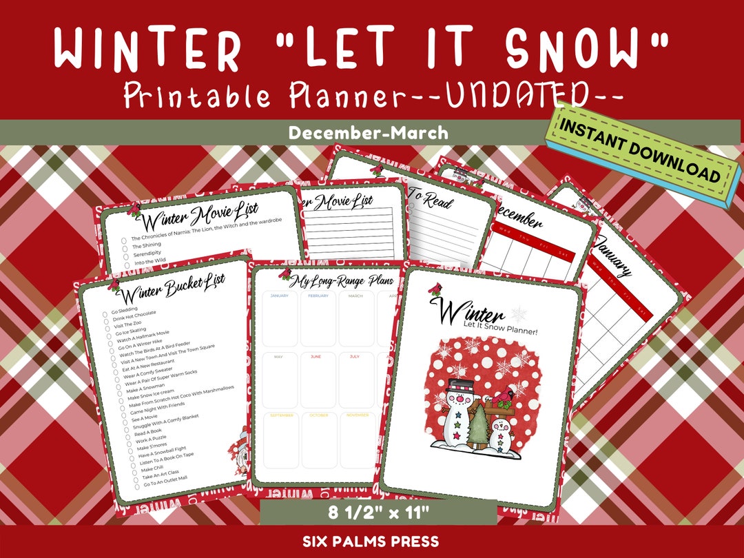 Printable Planner: Winter "let It Snow" - Etsy
